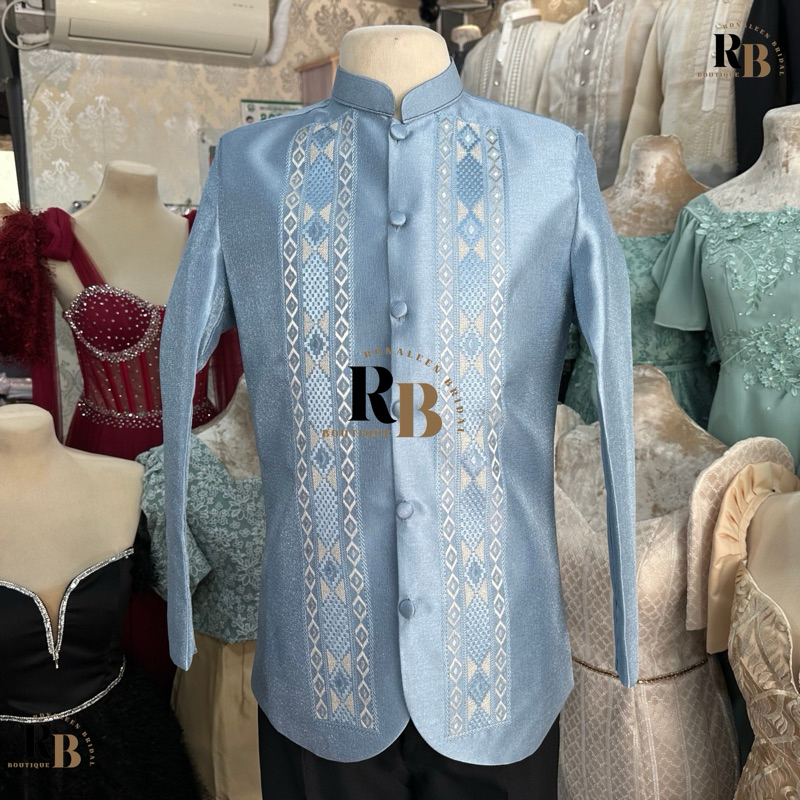 Modern Coat Barong (Metallic Gazar) / Groom / Graduation / Oath Taking ...