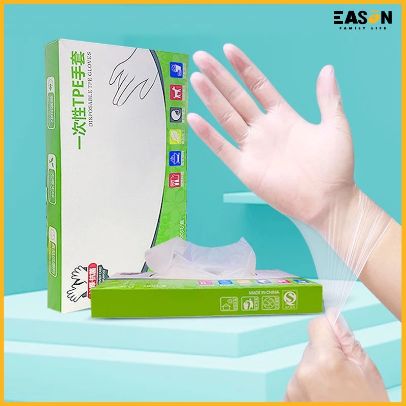 100 PCS Disposable TPE Gloves Latex Free Food Grade Gloves Kitchen ...