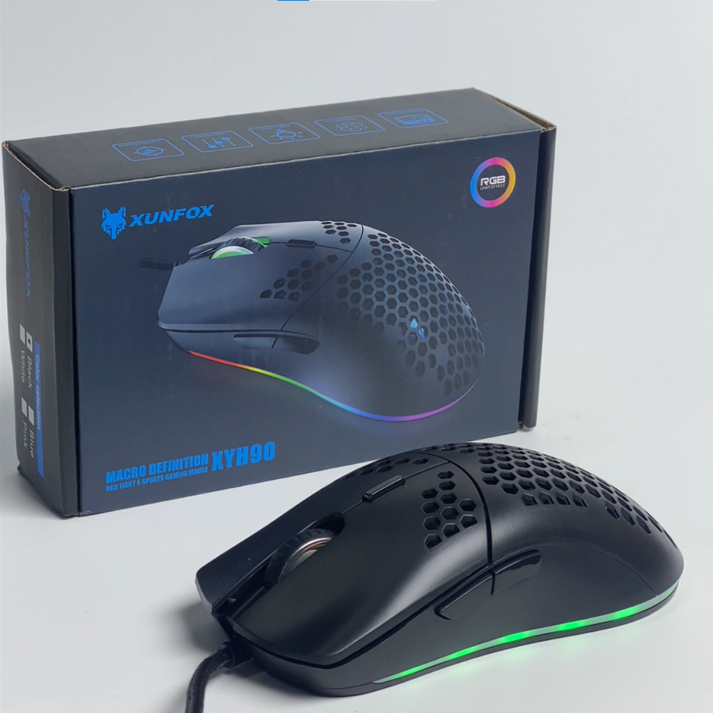 Gigaware XYH90 Wired RGB Gaming Mouse Honeycomb Shell Ultralight ...