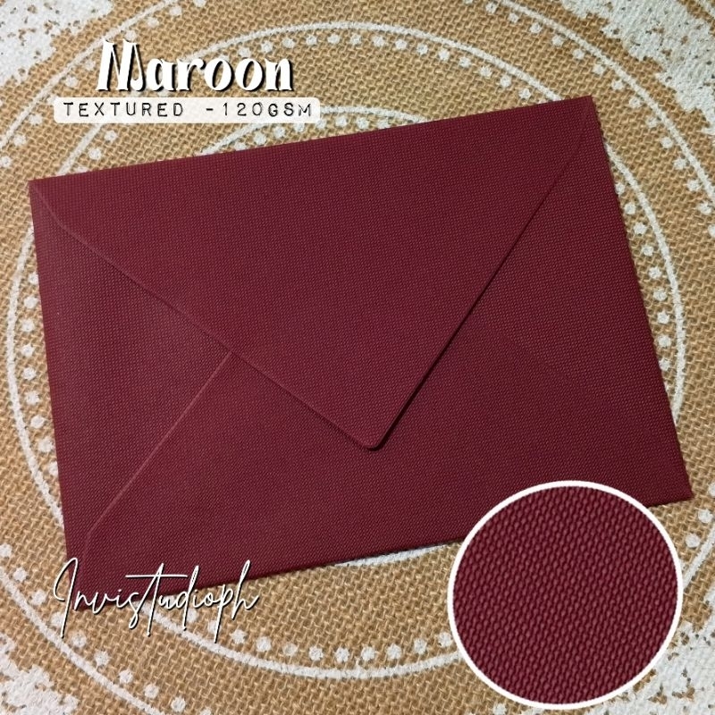 Invitation Envelope ON-HAND | Maroon Burgundy Wine Rosso Dark Red ...