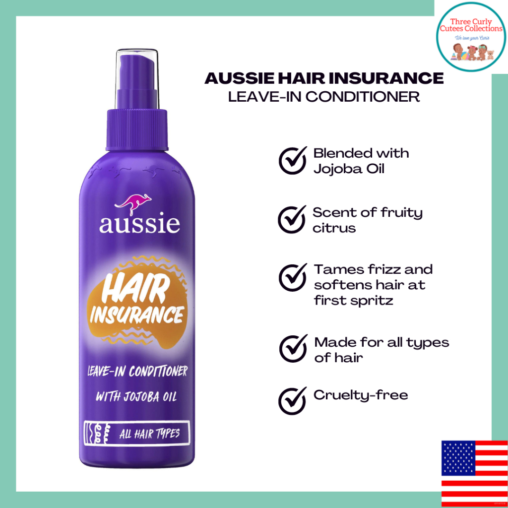 Aussie Hair Insurance Leave-In Conditioner Spray, Frizz Control ...