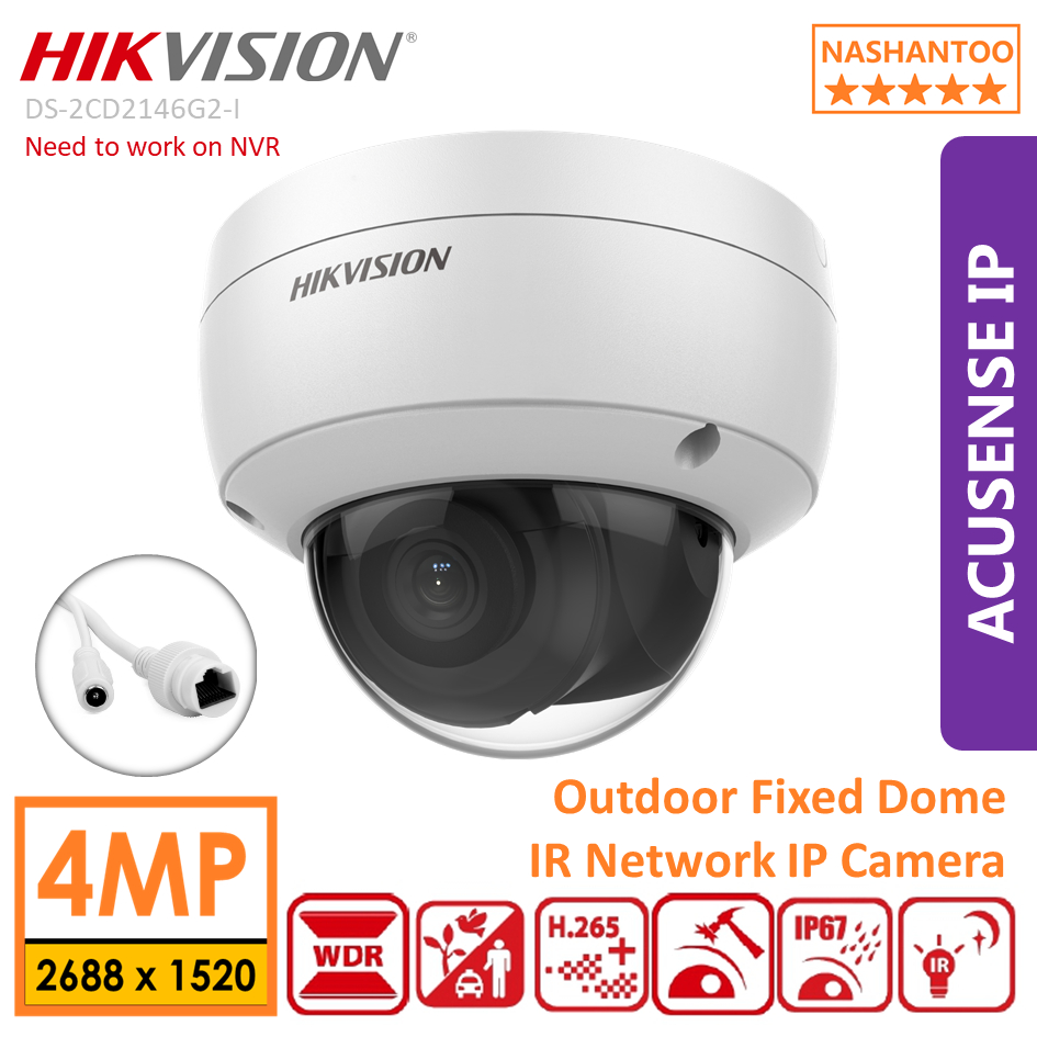 Hikvision DS-2CD2146G2-I 4MP Outdoor AcuSense H.265+ Fixed Dome IR IP Network Camera | Shopee ...