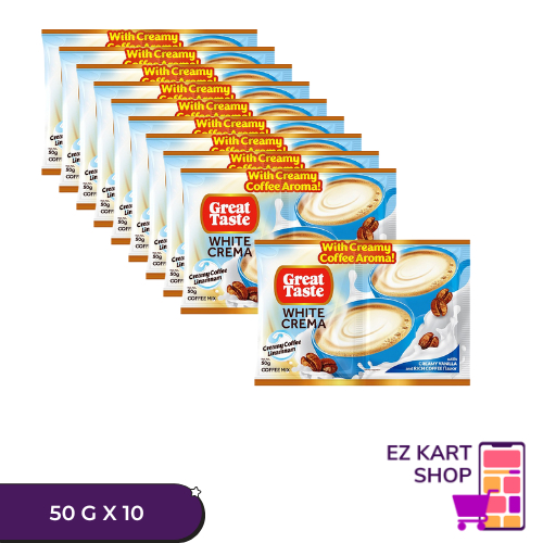 EZ KART GREAT TASTE COFFEE WHITE CREMA TWIN 10/50G | Shopee Philippines