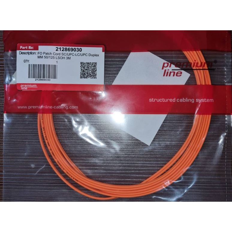 Premium Line Fiber Patch Cord SC/UPC - LC/UPS Duplex Multimode 50/125 ...