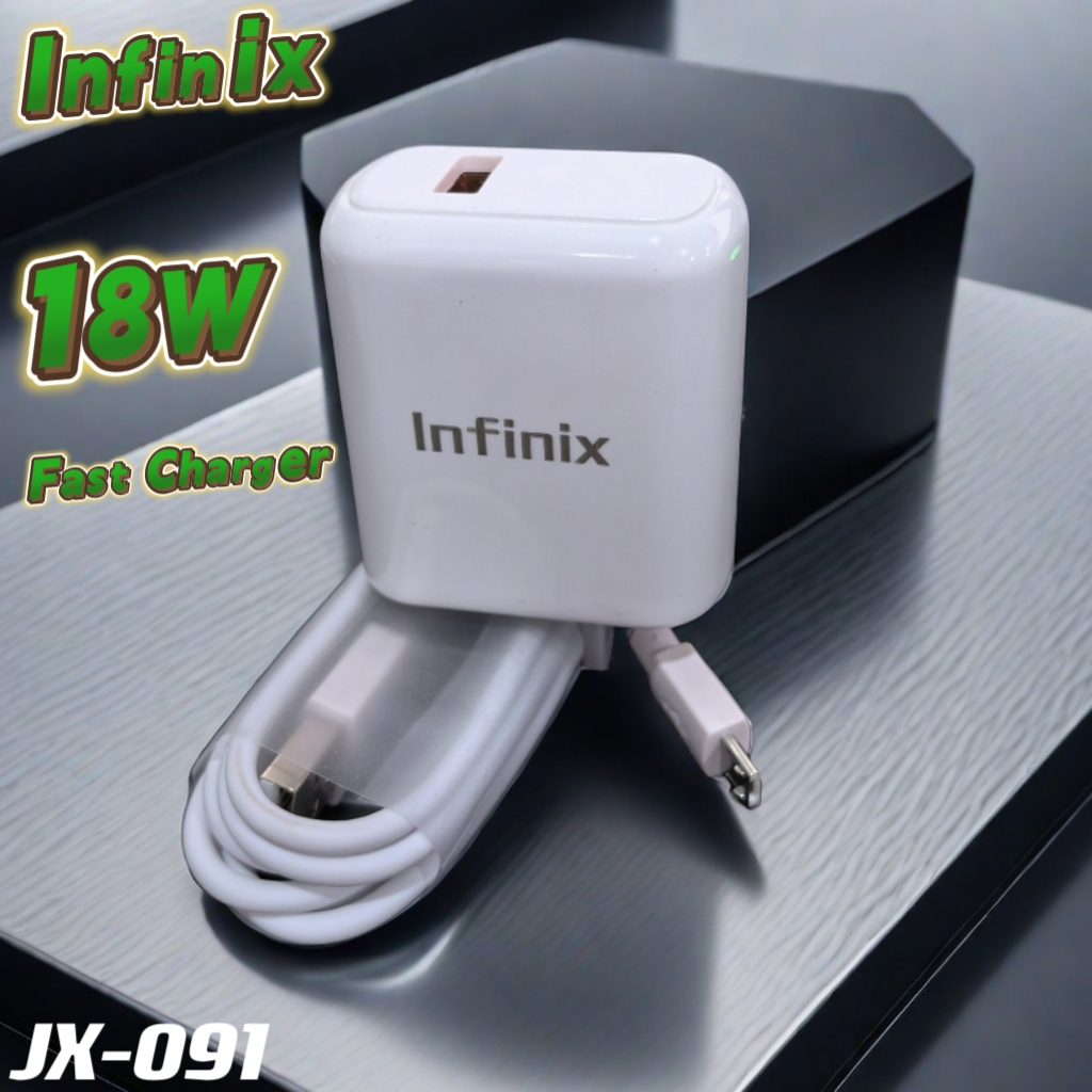 Jx091 Infinix Charger 18w Fast Charger Android Charger With Cable For ...