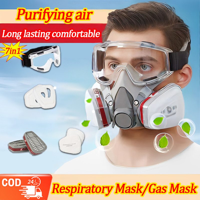 100% Clean air Gas mask Gas Respirator Industrial Paint Spray Anti ...