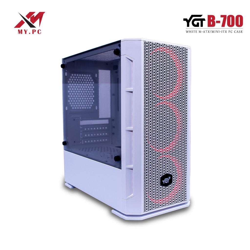 YGT B-700 White Tempered Glass Gaming M-ATX/MINI-ITX PC/Desktop Case ...