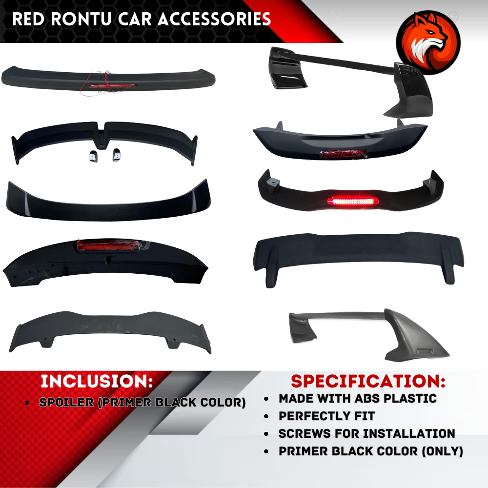 Universal car spoilers primer black finish, car accessory, car spoiler ...