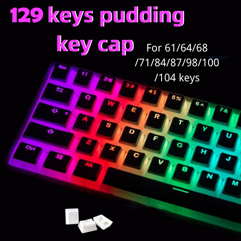Pudding Keycaps 129keys Backlit Keycap OEM Profile PBT Material for ...