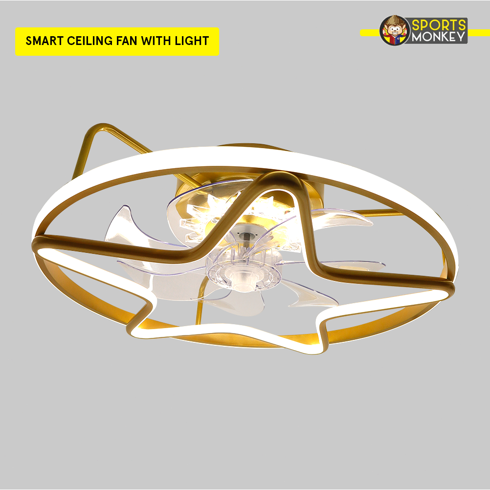 Sports Monkey Ceiling Fan with Light Flower Shape LED Smart Fan Ceiling ...
