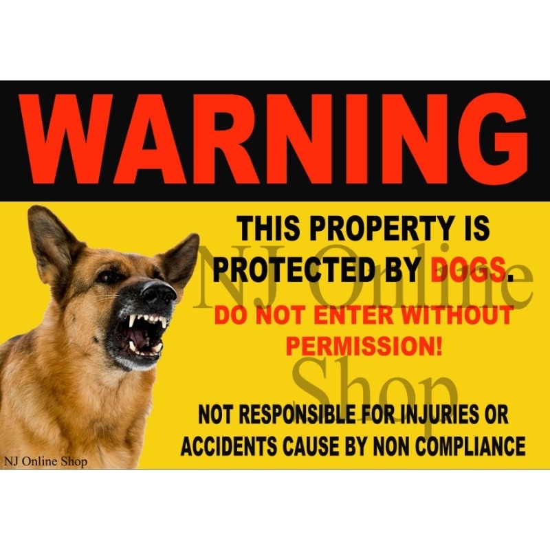 Warning Dogs Sign-A4 Laminated Signage | Shopee Philippines