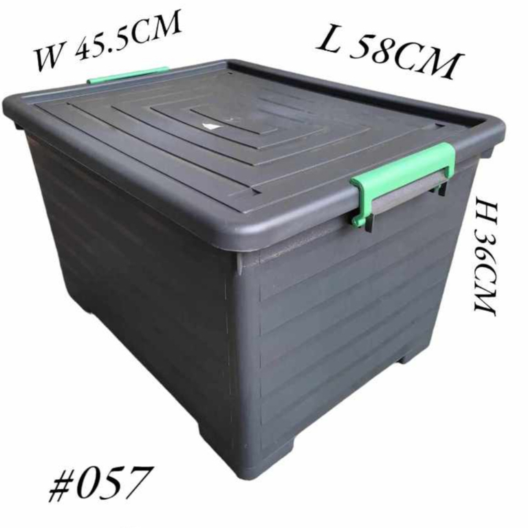STORAGE BOX 90L [057] HEAVY DUTY Storage box with wheels | Shopee ...