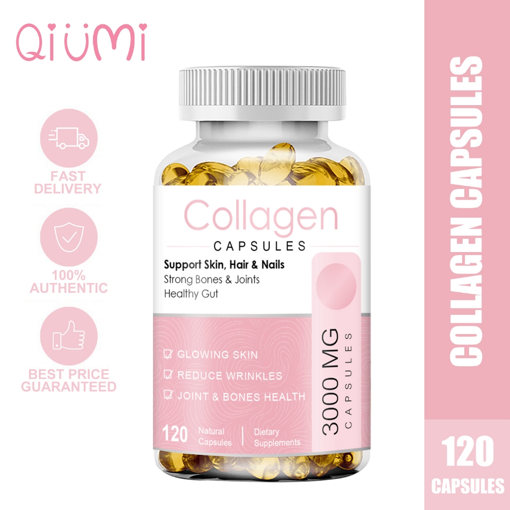 QIUMI Vitamin C with Collagen Capsule Biotin Supplement Collagen Glow ...