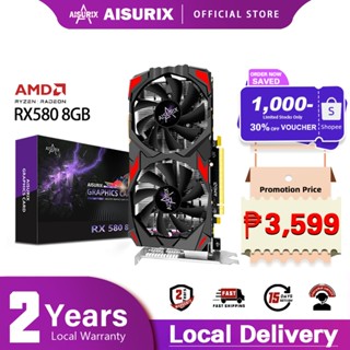 AISURIX Graphics Card RX 580 8GB GDDR5 256Bit 2084SP Computer GPU Video ...