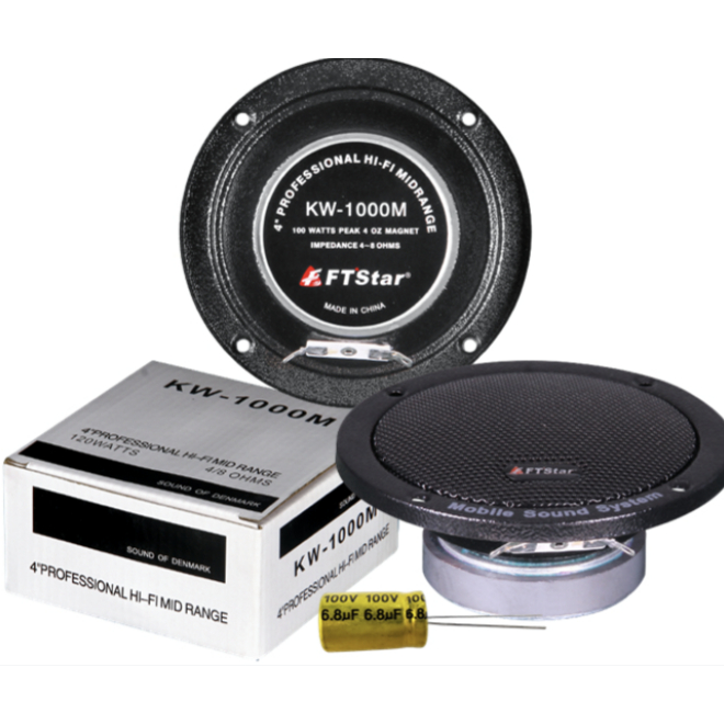 FT STAR KM-1000M 4"PROFESSIONAL HI-FI MID RANGE W/ FREE CAPACITOR ...