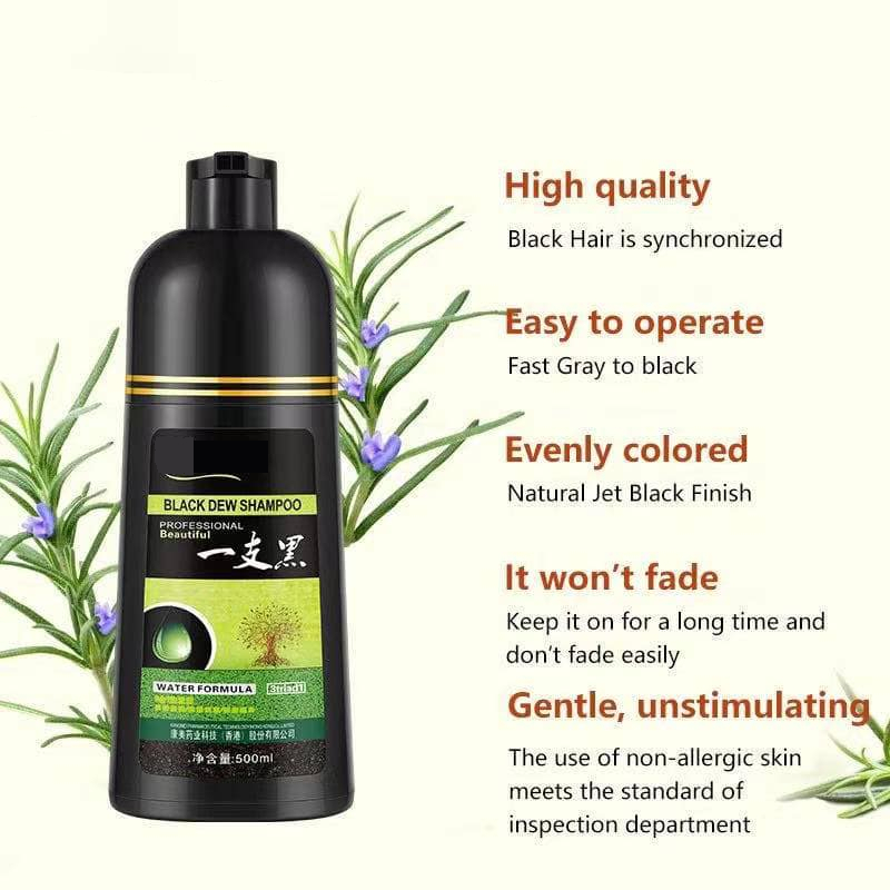 Shop na 500ML Herbal Hair Dye Shampoo Black Color Shampoo | Shopee ...