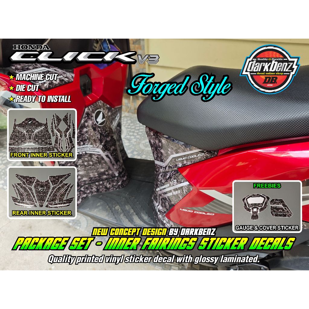 Honda Click Version 3 Forged Style Rear Inner Design Set Printed ...