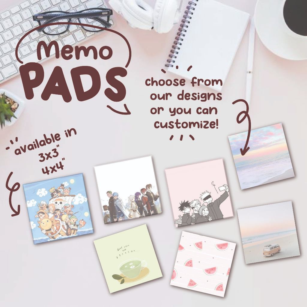 Memo Pads | ANIME | FLORAL | LANDSCAPE | NOT STICKY NOTES ...