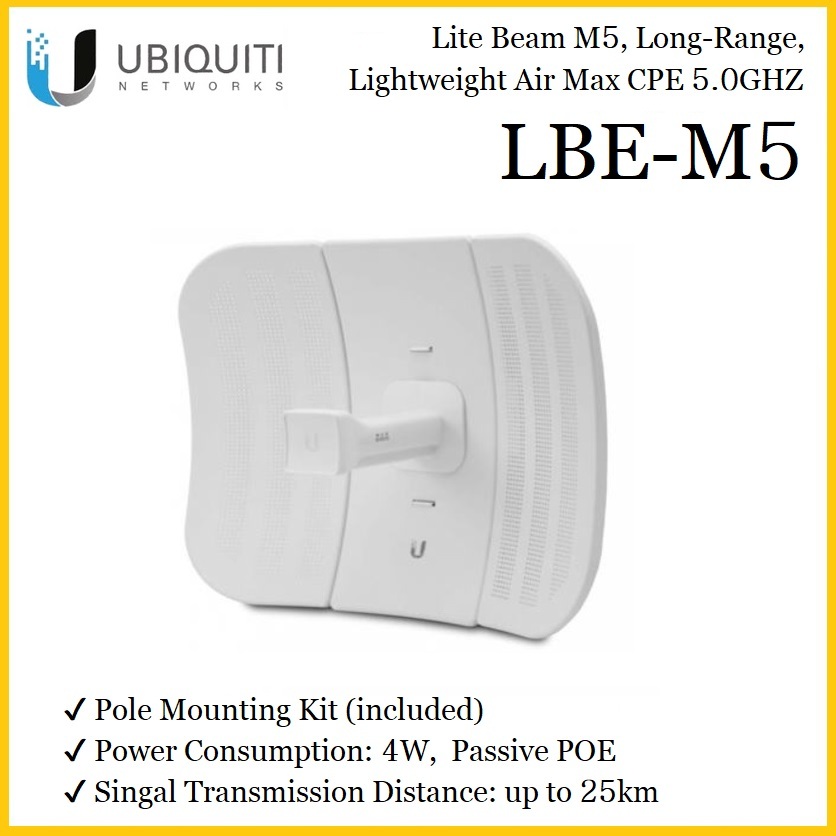 Ubiquiti LEB-M5, LiteBeam M5, Long-Range, Lightweight Air Max CPE 5.0GHz Atennar | Shopee ...