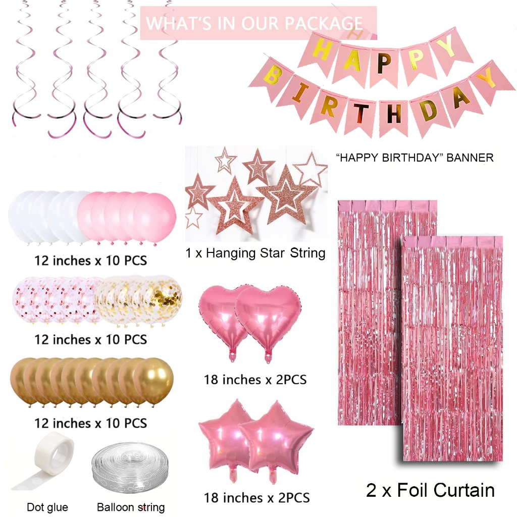 Confetti Balloon Arch Decoration Set Happy Birthday Party Backdrop Kit ...