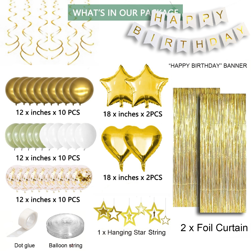 Confetti Balloon Arch Decoration Set Happy Birthday Party Backdrop Kit ...