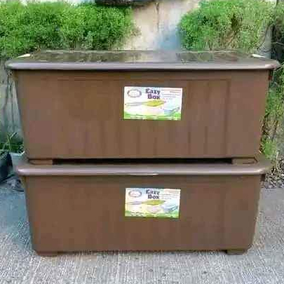 STORAGE BOX | BROWN EAZY BOX (60liters & 30liters) | Shopee Philippines