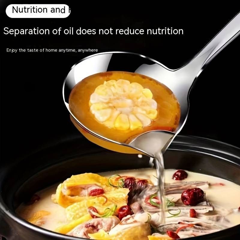 STAINLESS STEEL SOUP FAT OIL SEPARATOR LADLE SKIMMER SOUP LADLE ...