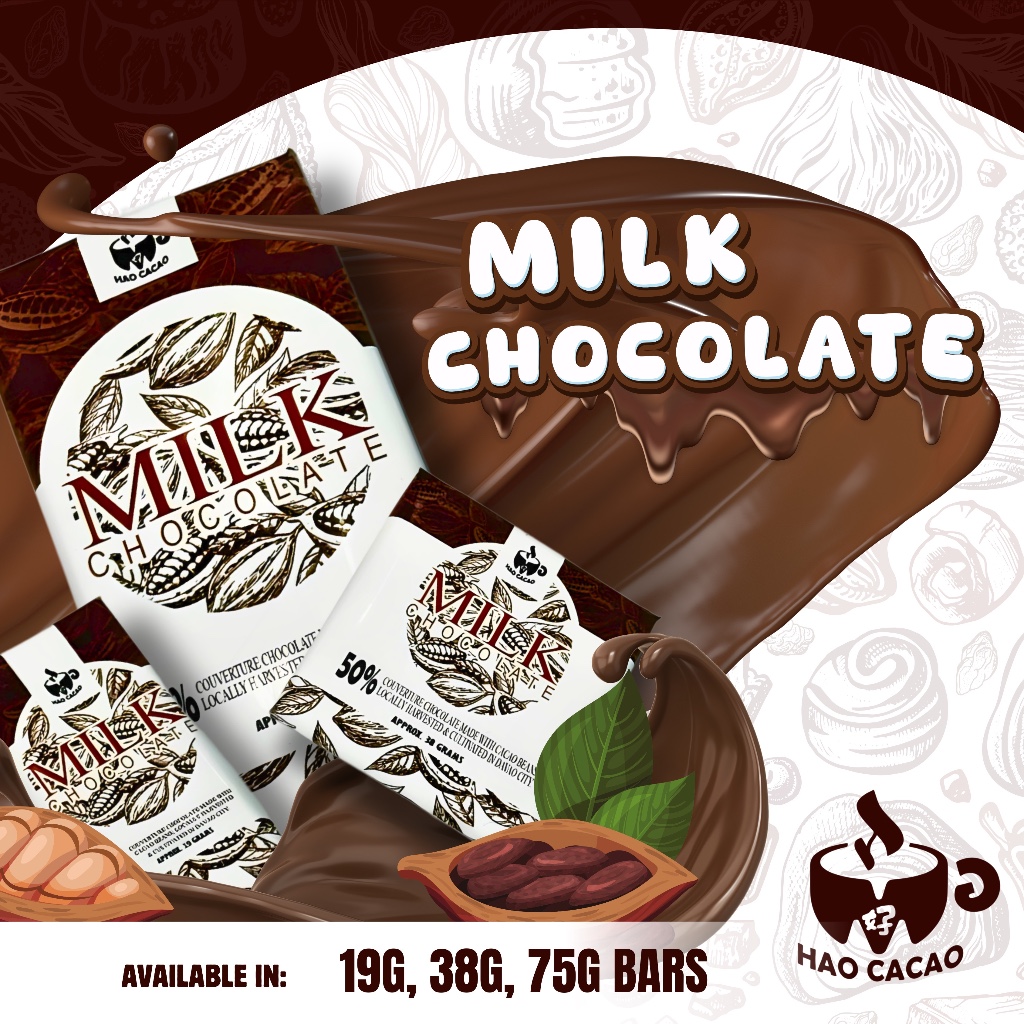 HAO CACAO 50% Milk Chocolate (19g, 38g, 75g) | Shopee Philippines