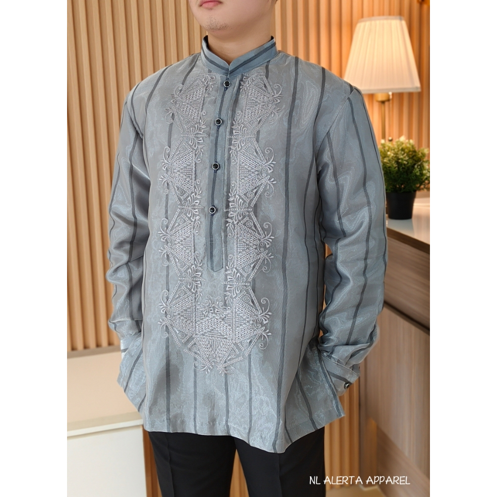 MODERN BARONG TAGALOG FOR MEN STRIPES WITH PURE EMBROIDERED | Shopee ...