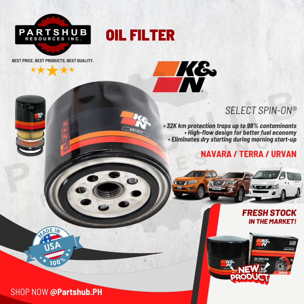 K&N OIL FILTER SO-2004 (NISSAN NAVARA NP300 & PRO-4X '15-ON/TERRA/NV350) | Shopee Philippines