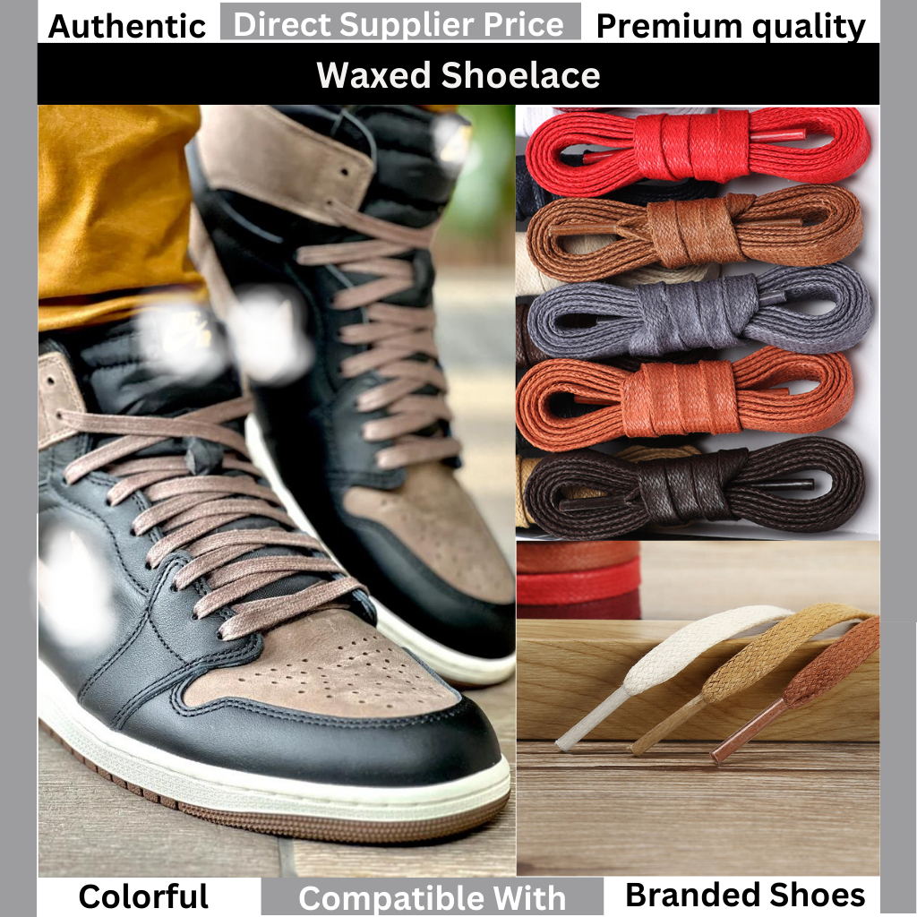Pair 120cm Waxed Shoe Lace Premium Quality Cotton Shoelace Wax Color ...