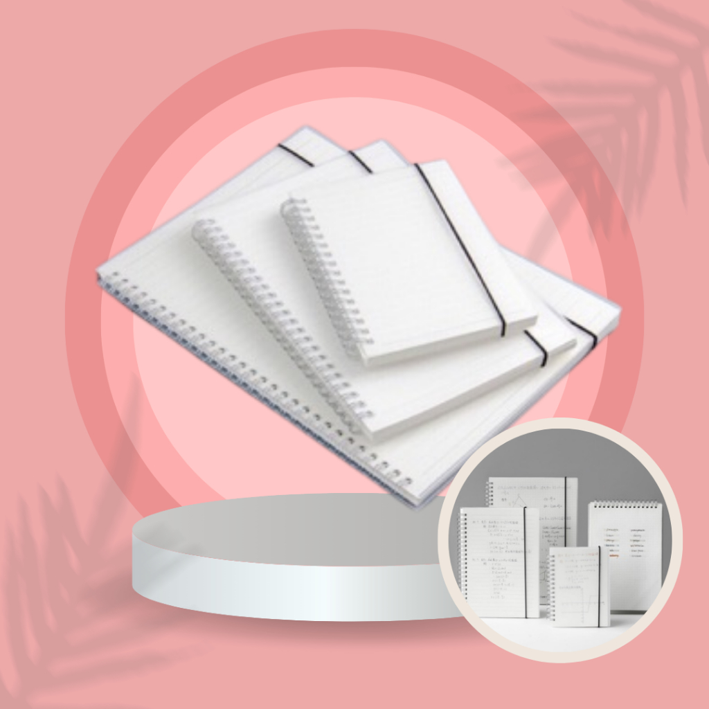 A6/A5/B5 Basic Spiral GRID/DOTTED/BLANK/LINED notebook with pp cover ...