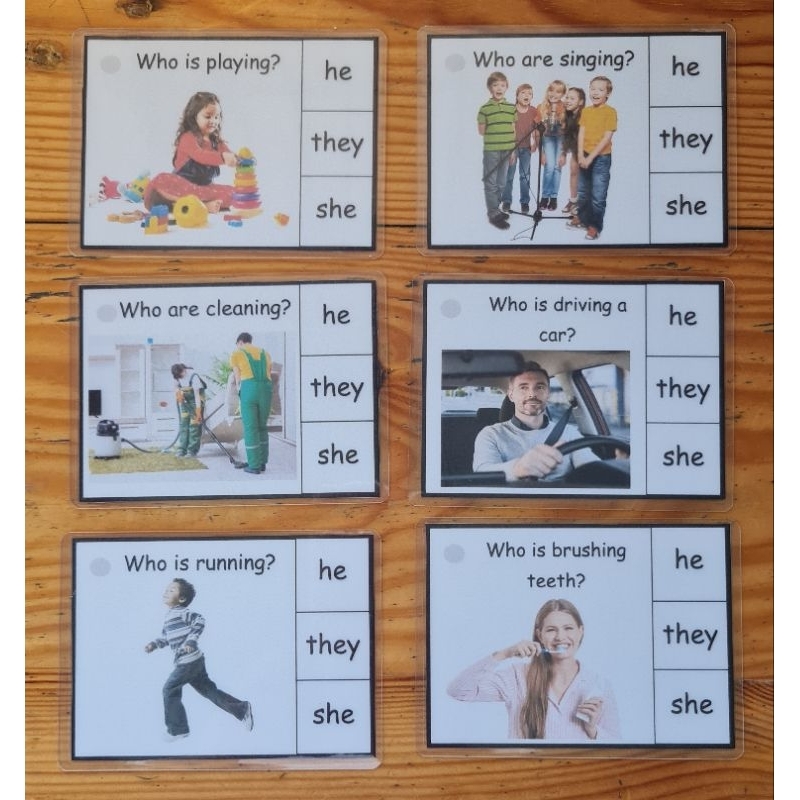 Pronoun laminated Flashcards (20 pcs.) practice for speech therapy/ABA ...