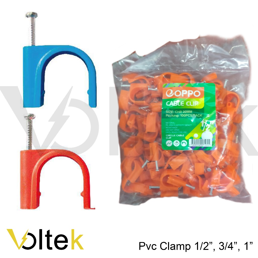 Pvc clamp orange or blue for flexible hose and pvc pipes sizes 1/2", 3/ ...