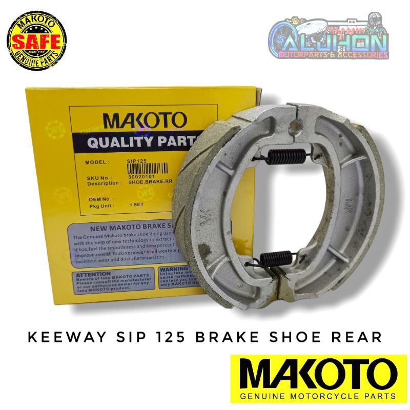 MAKOTO SIP 125 BRAKE SHOE REAR | Shopee Philippines