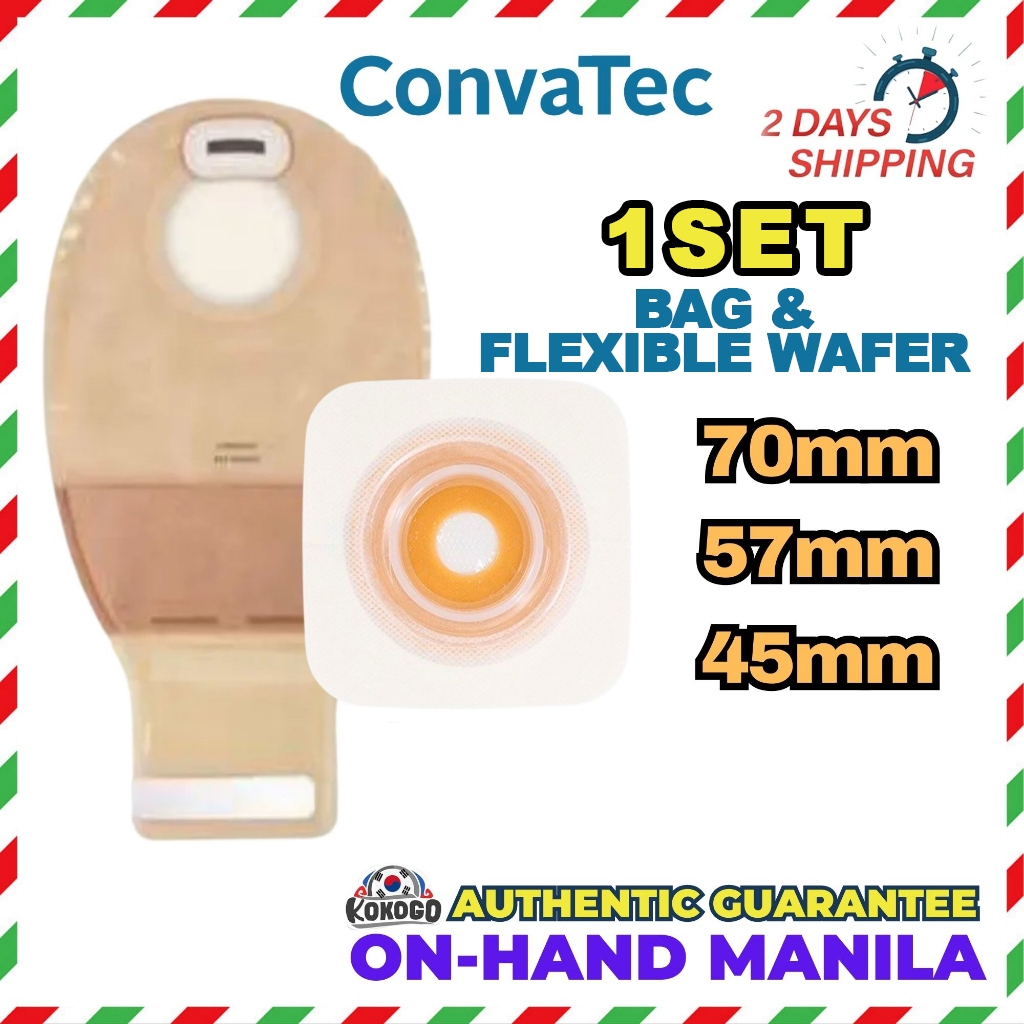 Convatec Colostomy Bag & Flexible Wafer 70mm, 57mm, 45mm (1 set - 1 ...