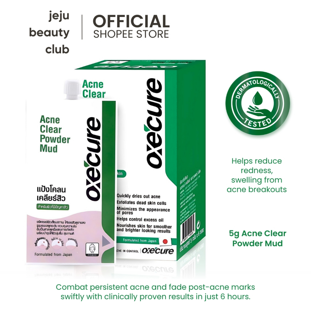 Oxecure Acne Clear Powder Mud 5g with Salicylic Acid For Acne-Prone ...