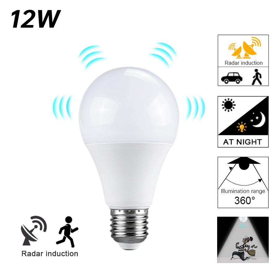 E27 Radar Sensor Light Motion LED Globe Bulb Microwave Ambient PIR ...