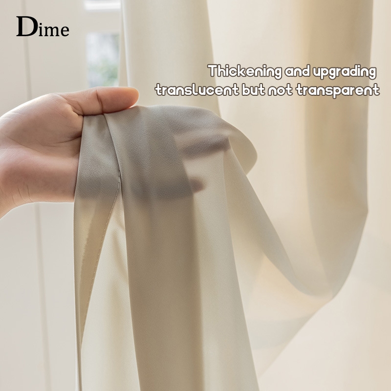 Dime Cream Lace Aesthetic Crown Curtain For Living Room With Ring Sheer ...