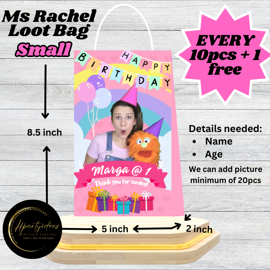 Ms Rachel loot bag Customize Ms Rachel Loot bag for birthday Ms Rachel ...