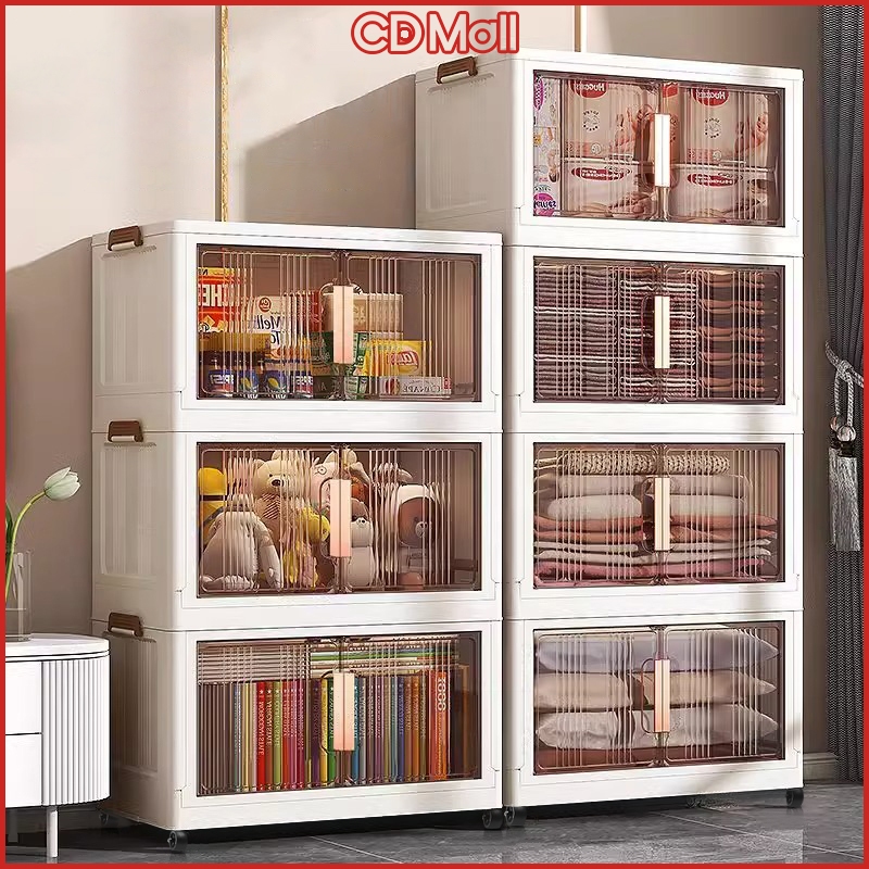 CD Cabinet for Clothes Foldable Storage Box with Wheels Durabox Kitchen ...