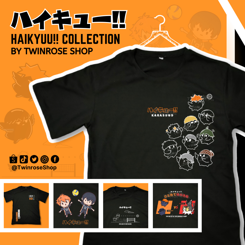 Haikyuu!! Collection - Black Shirts Karasuno Nekoma [Twinrose Shop ...