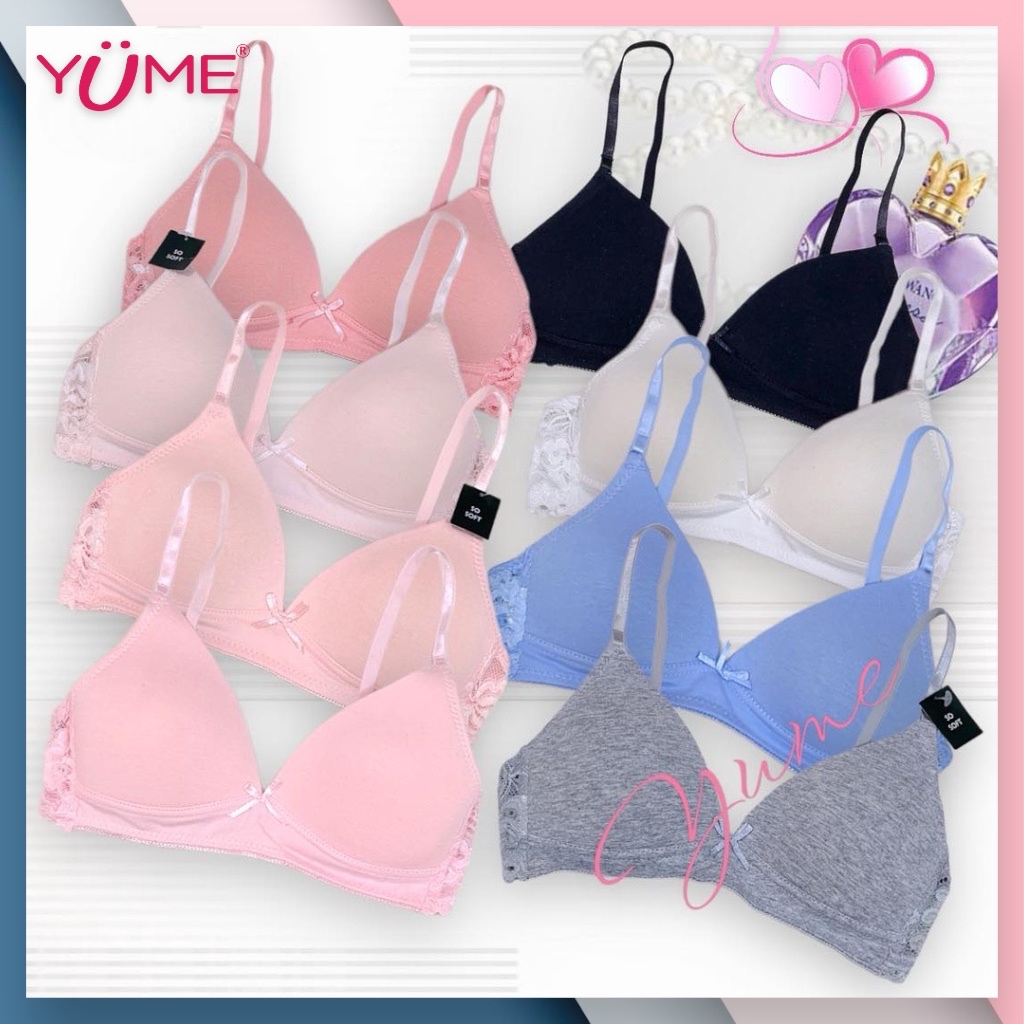 YUME NEW ARRIVAL TEENAGER GIRL BREATHABLE COTTON W/ LACE THIN PAD ...