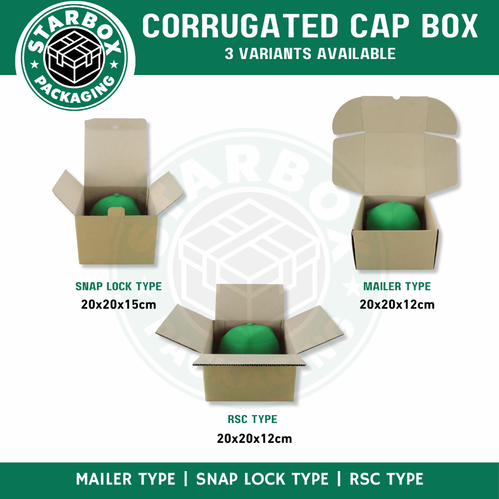 STARBOX Corrugated Cap Box (3 Variation) MAILER, SNAP LOCK, RSC Box for ...