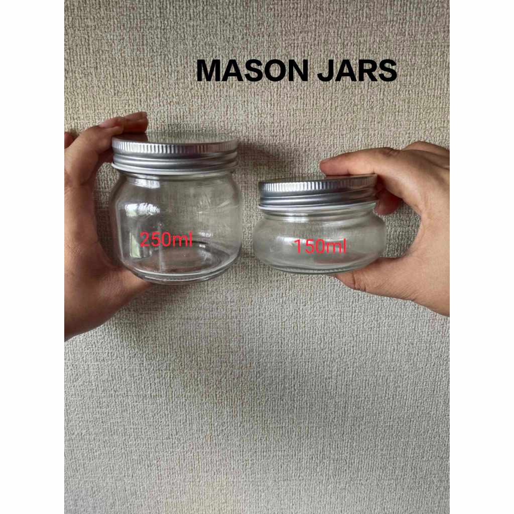 Mason Glass Jars available in 250ml and 150ml sold per piece | Shopee ...