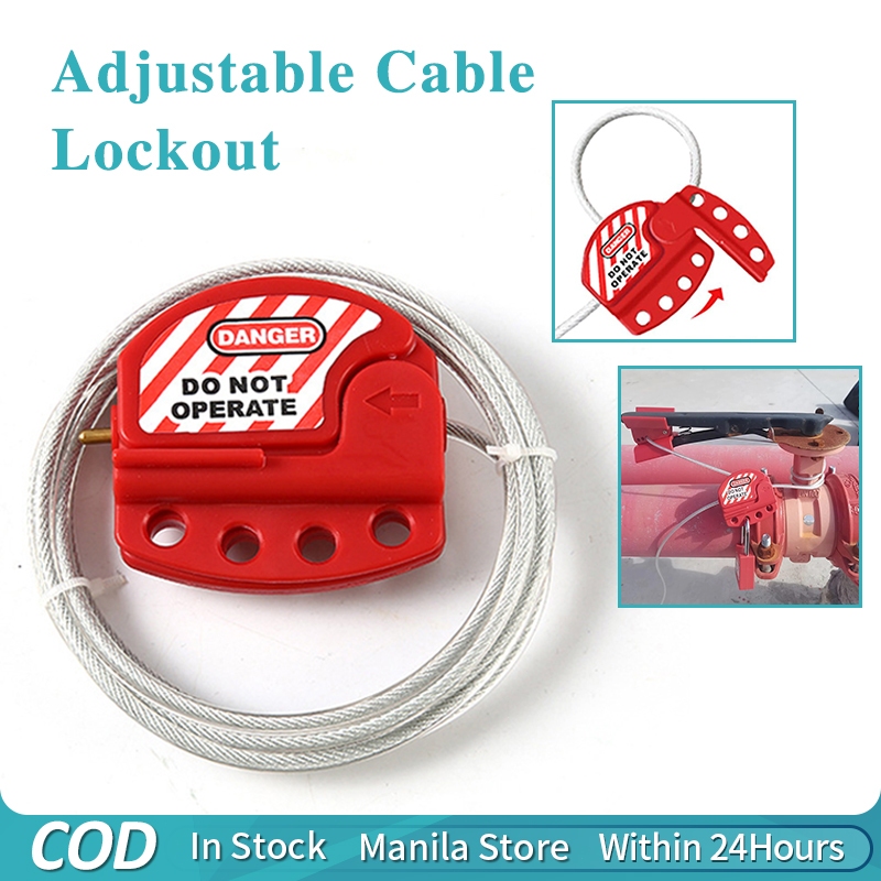 Lockout Tagout Cable Lock 4mm Diameter 1.8m Length Lock Out Tag Out ...