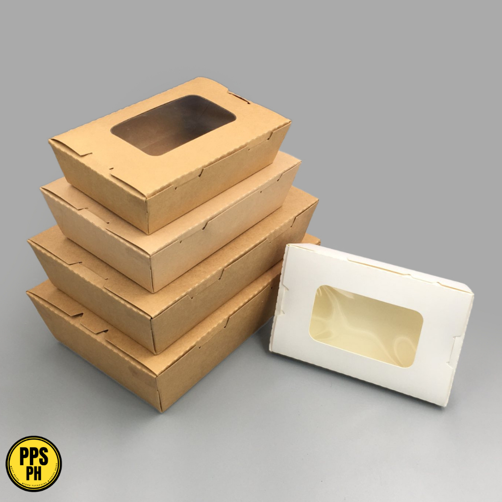 20pcs/50pcs Disposable Paper Meal Box Kraft Takeout Box with Window ...