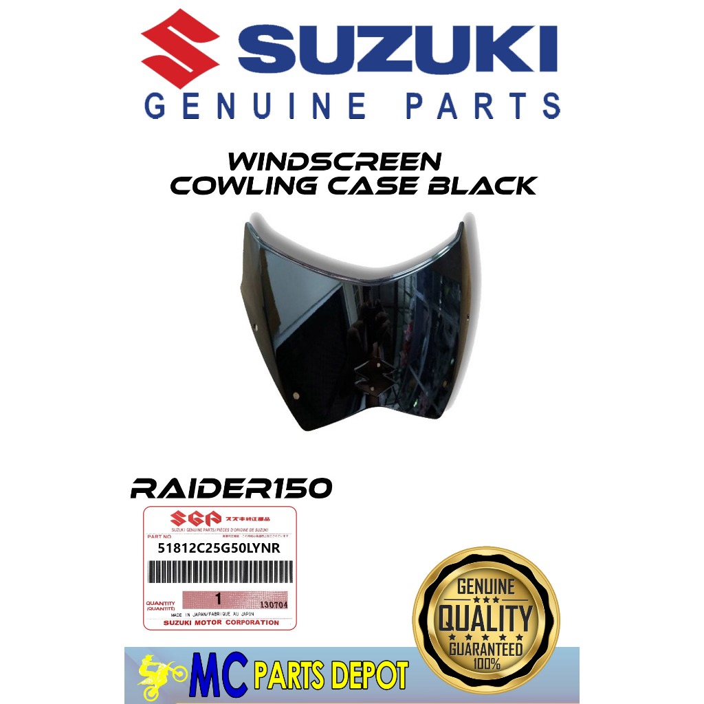 SUZUKI GENUINE WINDSCREEN, COWLING CASE BLACK FOR RAIDER 150 REBORN ...