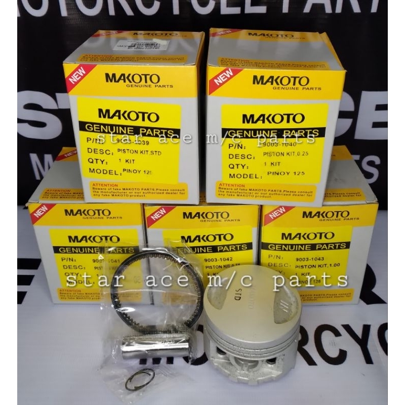 PINOY 125 PISTON KIT STANDARD,25,50,75,1.00 MAKOTO BRAND 100% NOT FAKE ...