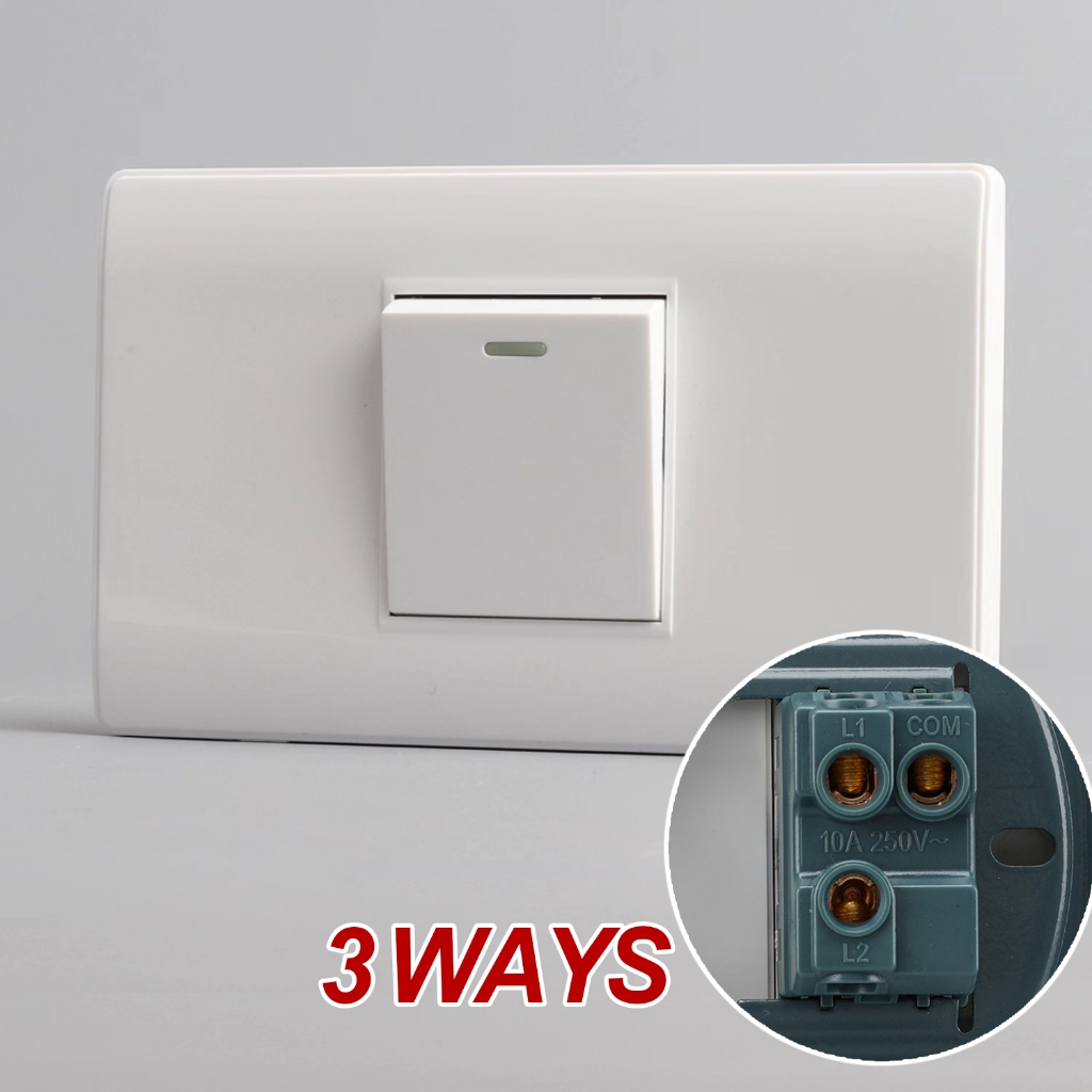 Home Light Switch Wall 1 2 3 Gang Switch/Outlet Wall Switches Socket ...